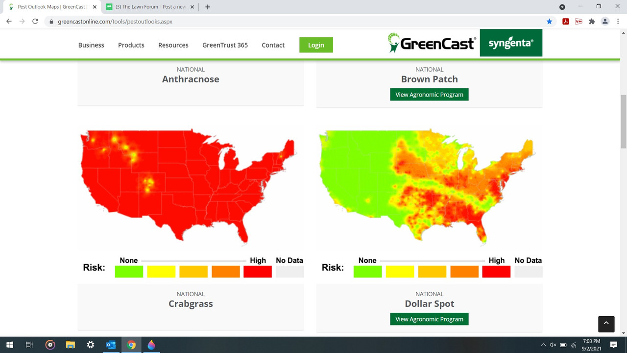 Greencast Pest Outlook Maps | Lawn Care Forum