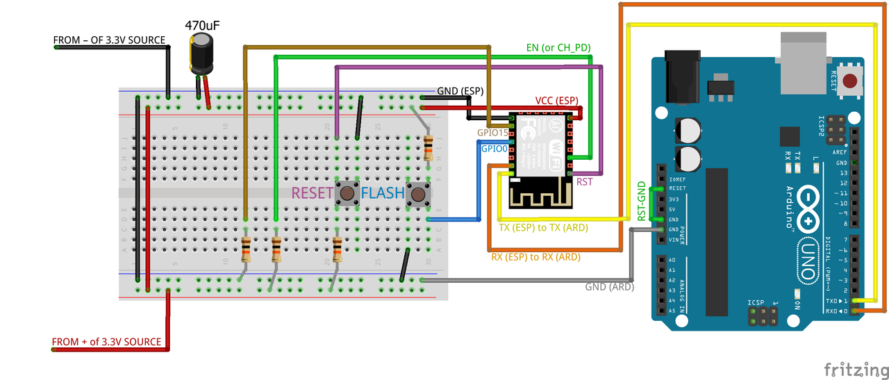 Esp 12e Esp8266 With Arduino Uno Getting Connected 3 Steps Instructables