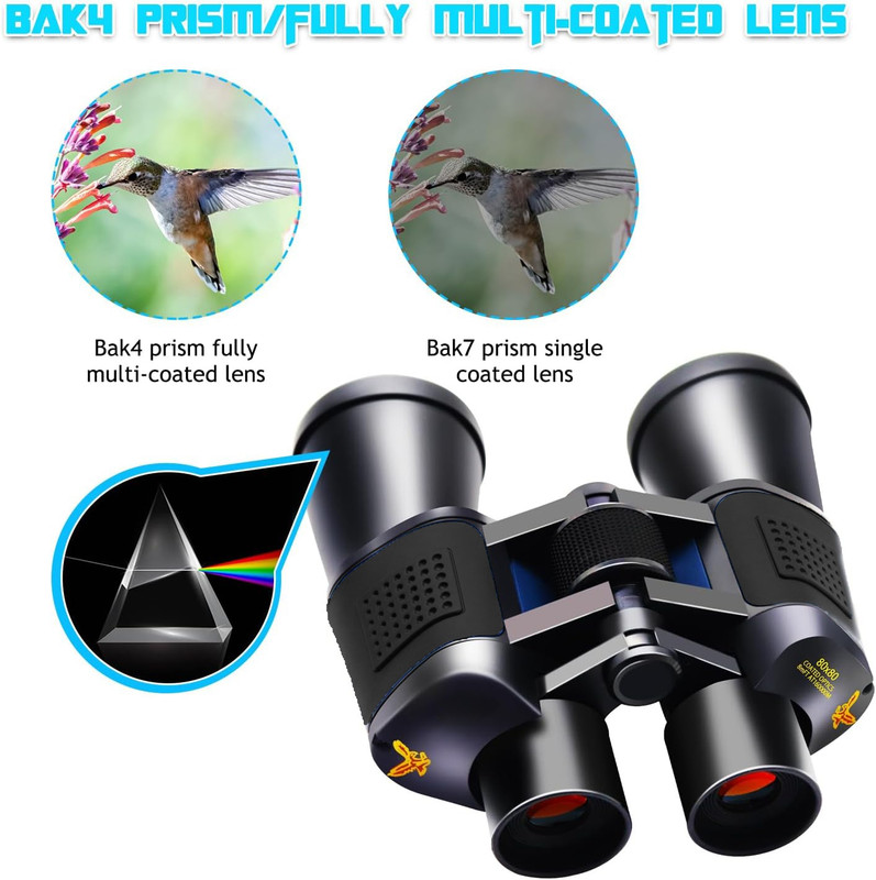 Binoclu 80x80 Excitat® Lentile Premium Prism BAK4, Vedere Nocturna ...