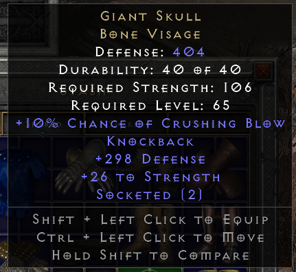 N Giant Skull 2s, Eth Armor 0/4 Soc Or Forti - Topic - d2jsp