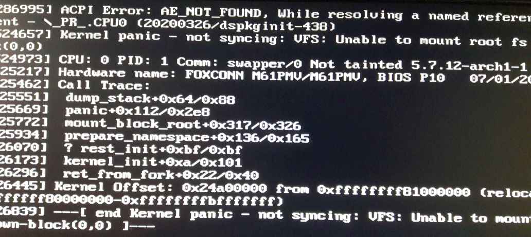 Loading Linux linux ...Forever and Kernel Panic / Kernel & Hardware / Arch Linux Forums