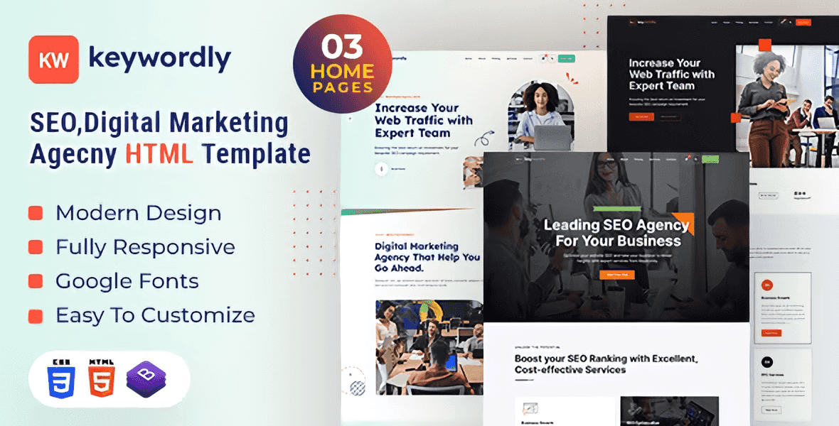 Keywordly - Digital Marketing Agency HTML Template – Bliter GPL