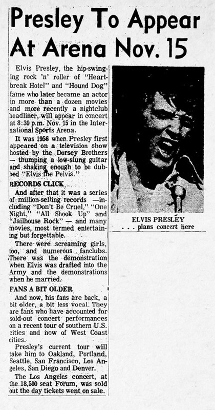 American newspaper - San Diego. November 15, 1970