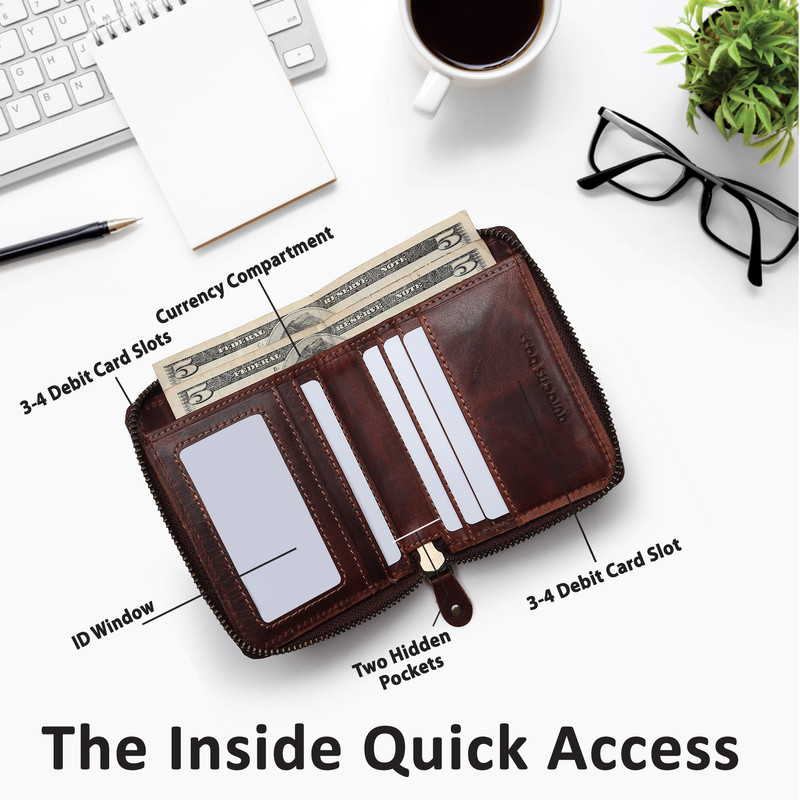 4 Aurochs Boss Wallet BROWN INSERTER ROUND ZIPPER wallet high gain ...