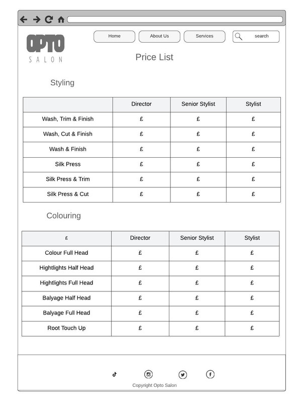 Opto Salon Price List — Postimages