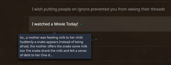 I wish putting people on ignore prevented you from seeing their threads ...