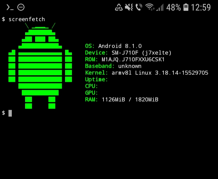 Customized "About" with Screenfetch in Termux - Android OS