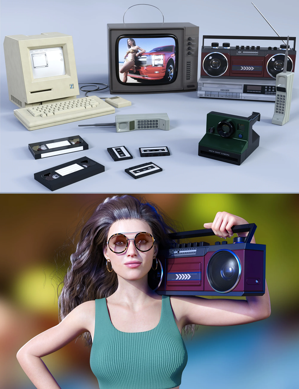(FILLED) Z 80s Gadgets - Free Daz 3D Models