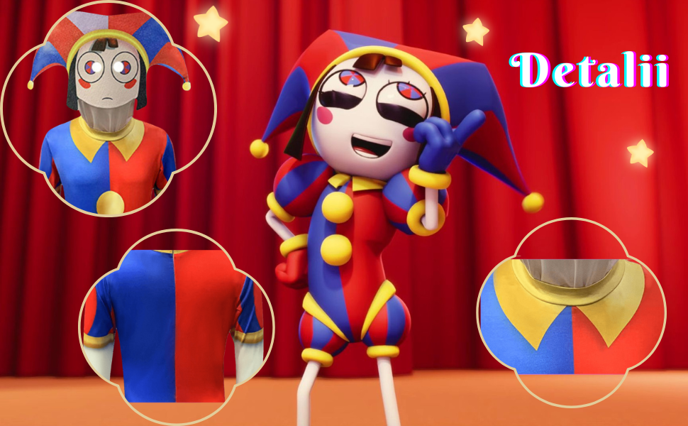 Costum carnaval Cosplay Pomni Copii, Party Chili®, Clown, The Amazing ...