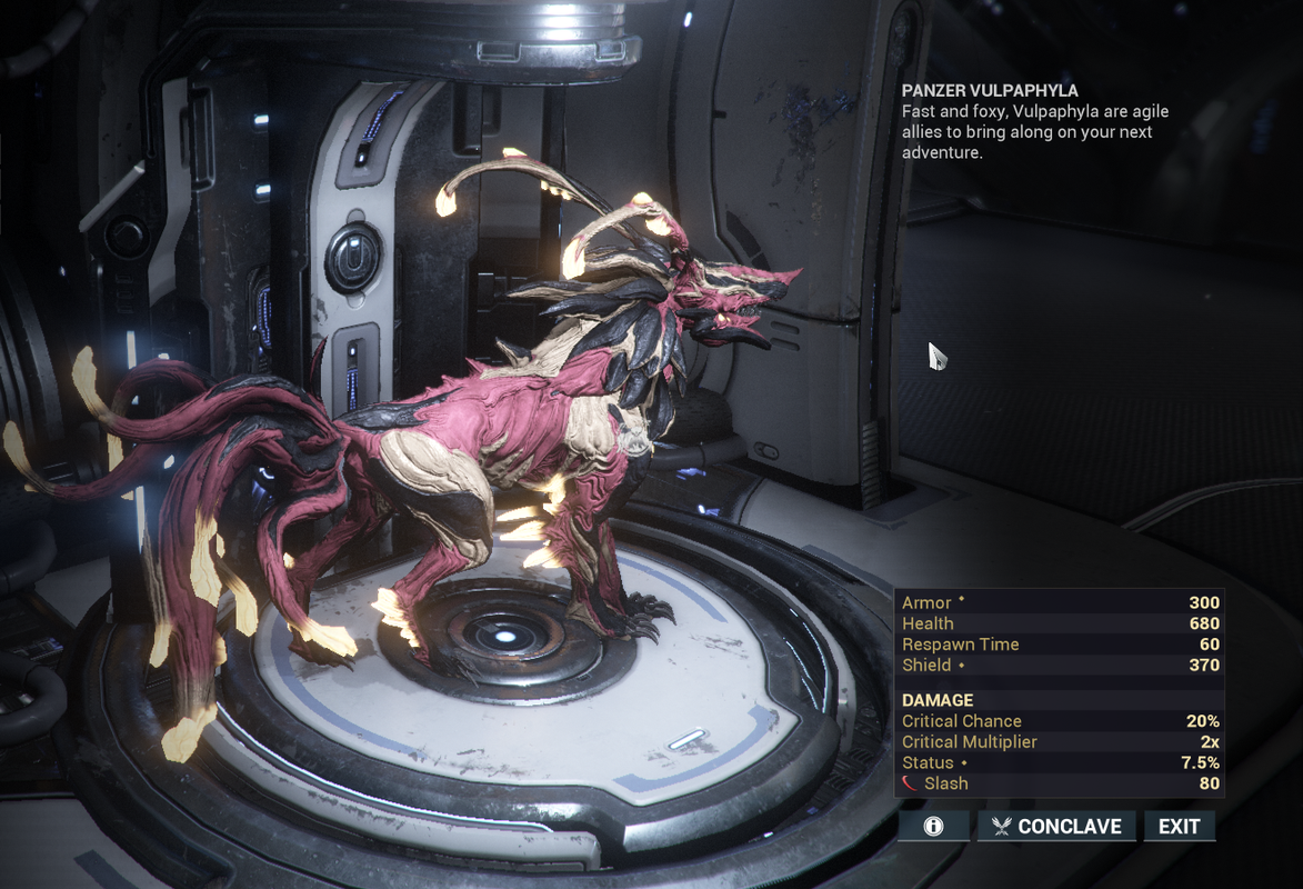 WTS Panzer Vulpaphyla Imprint with All Mutagen+Antigen - Trading Post - Warframe Forums