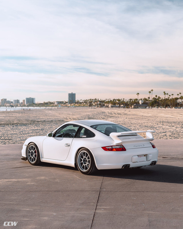 white porsche 911 carrera s 997 wing ccw forged motorsports wheels ...