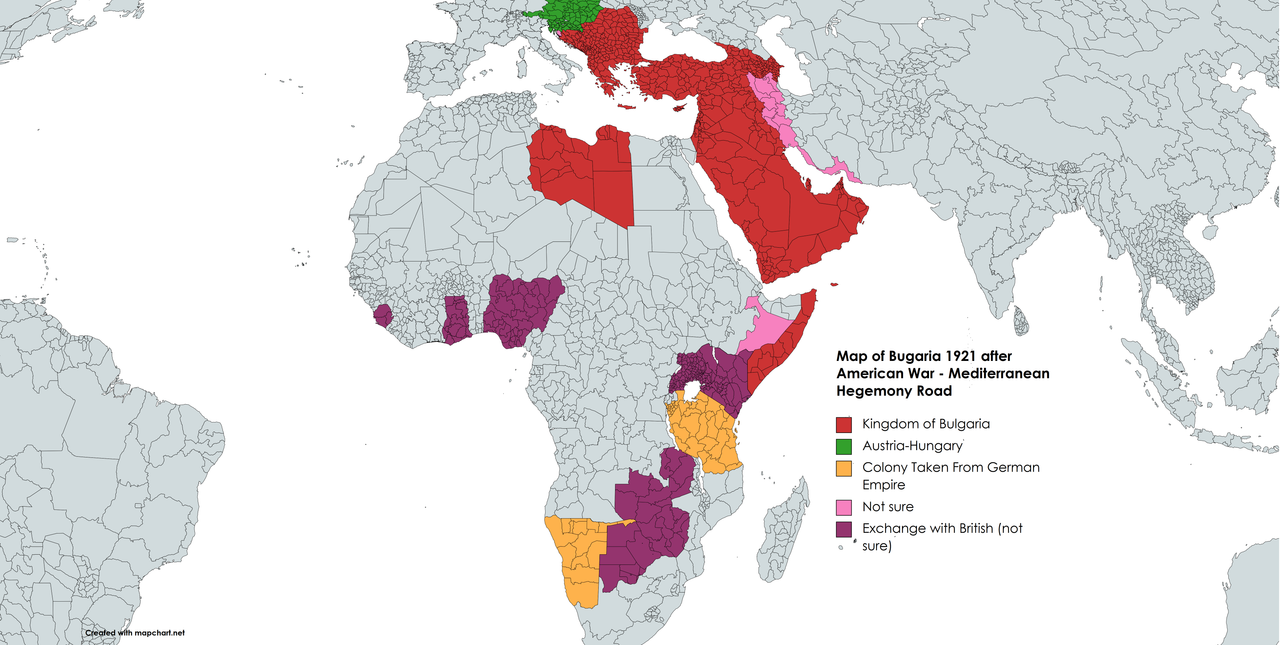 Map of Bulgaria 1921 after American War Mediterranean Hegemony Road — Postimages