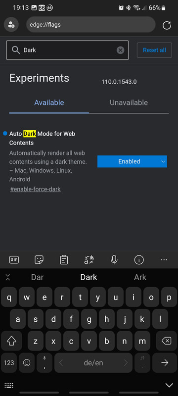 Bug Report - Missing "Auto Dark Mode for Web Contents" in Edge Android ...