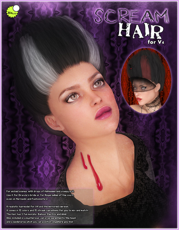 Biscuits Scream Hair 2026 - Free Daz 3D Models