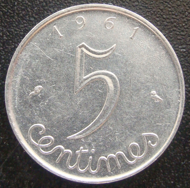 5 Céntimos Franco. Francia (1961)
