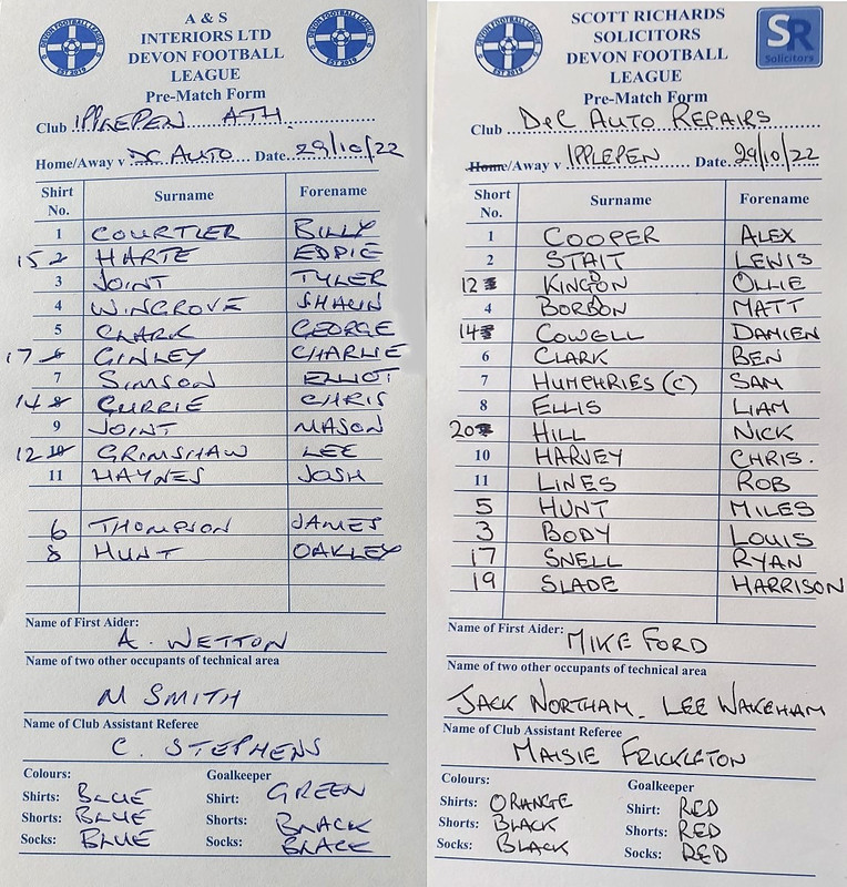 team sheet — Postimages