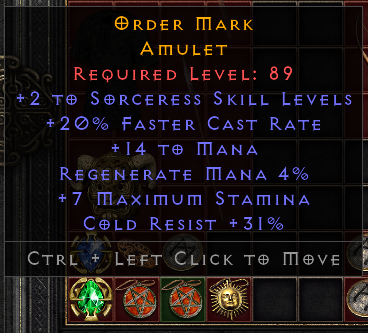 Freshly Crafted 2/20 Sorc Amulet - Topic - d2jsp