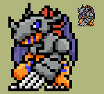 LCD, tiny VPet Agumon sprite, A or B? (Left or Right?) : r/digimon