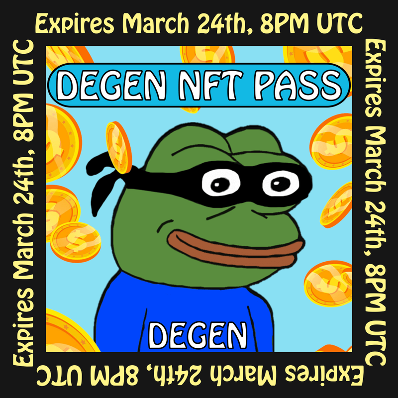🎊 AIRDROP OF 1000 DEGEN NFT PASSES FOR DSCVRers 🎊 We are s in DSCVR - DSCVR