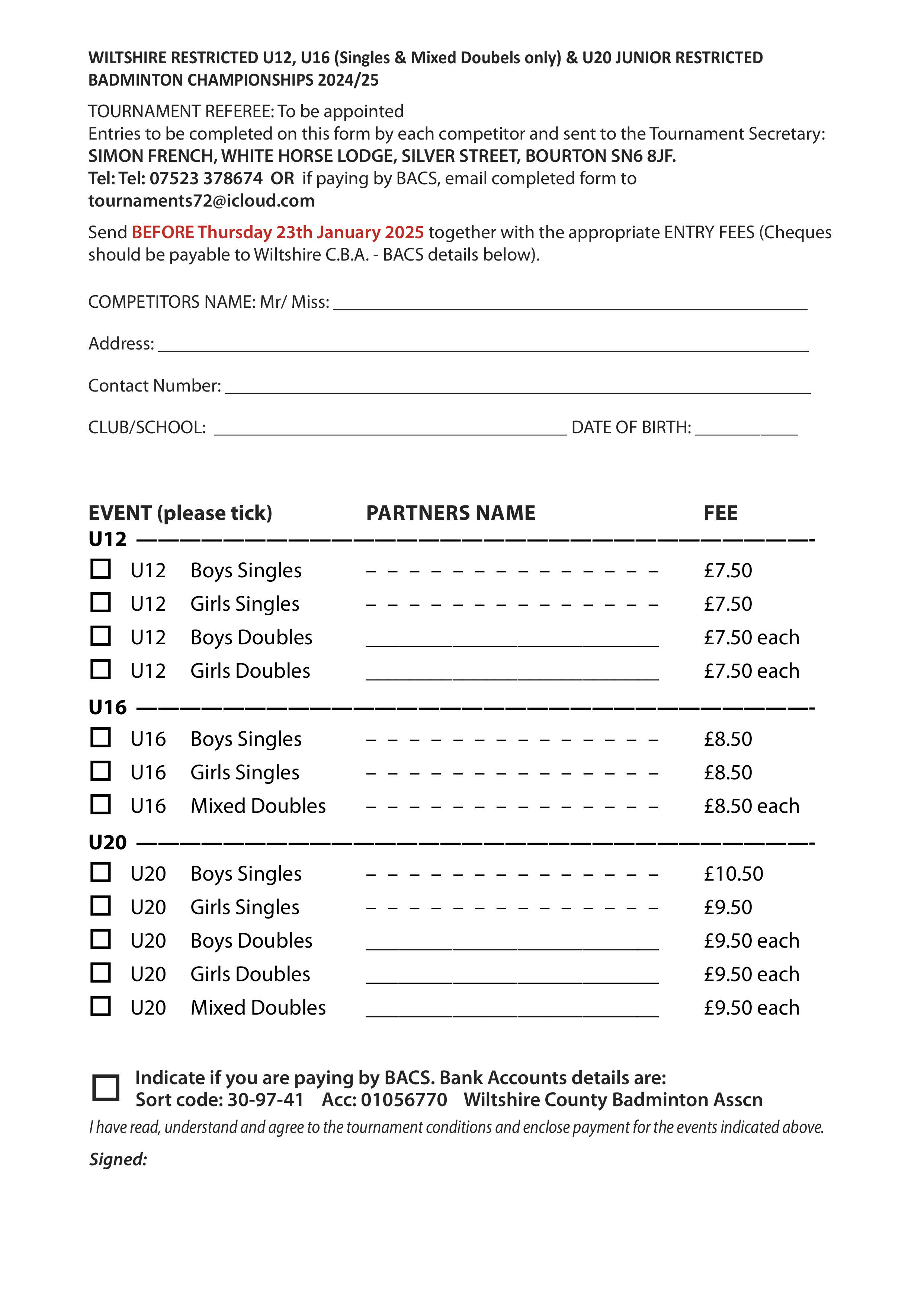 Wilts Junior Restricted Jan 25 Form — Postimages
