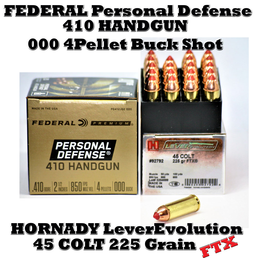 45LC/410 COMBO Hornady BEST LEVEREvolution FTX 45LC & Federal HG 410 GA ...