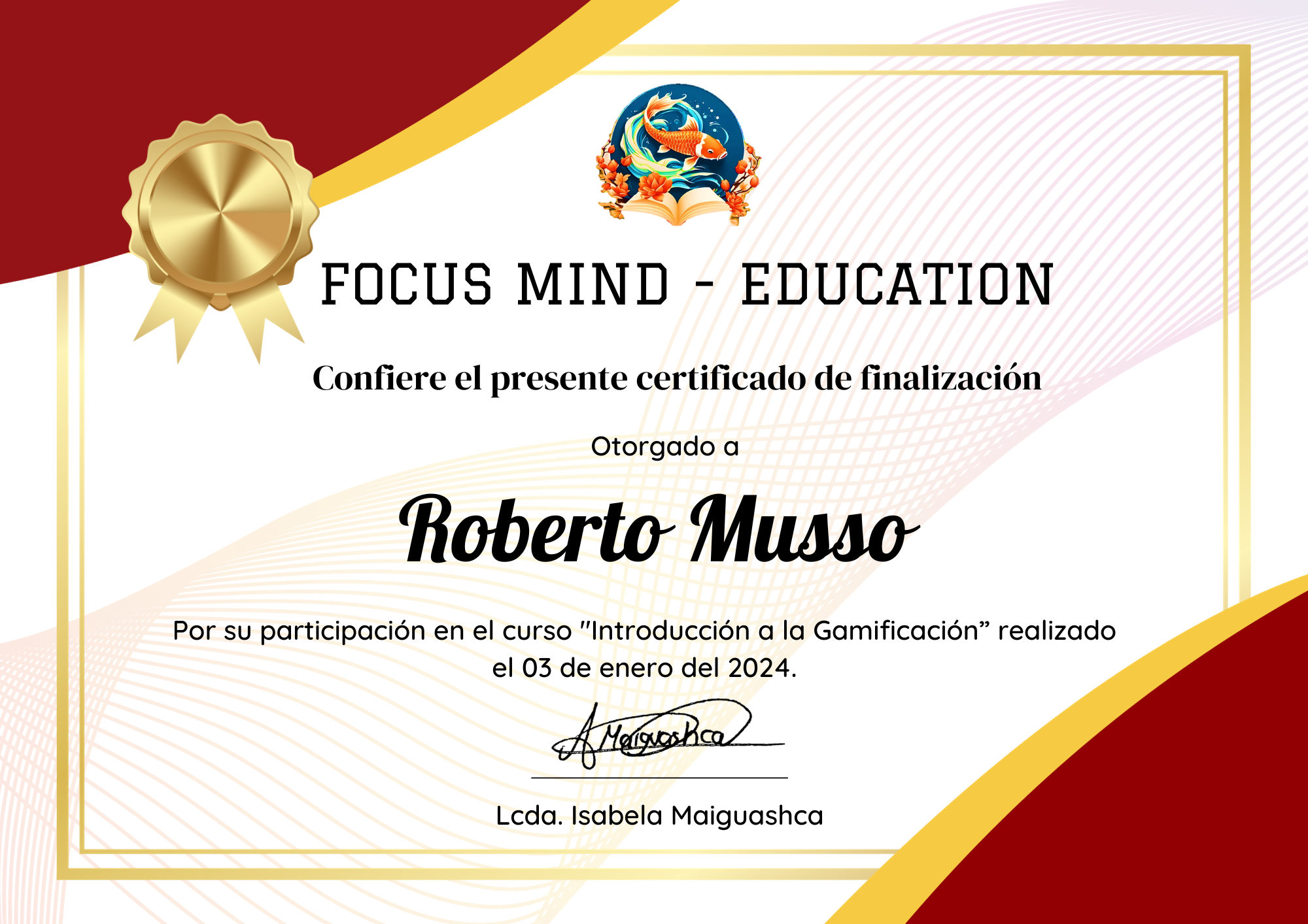 CERTIFICADO DE PARTICIPACIÓN FOCUS MIND EDUCATION — Postimages