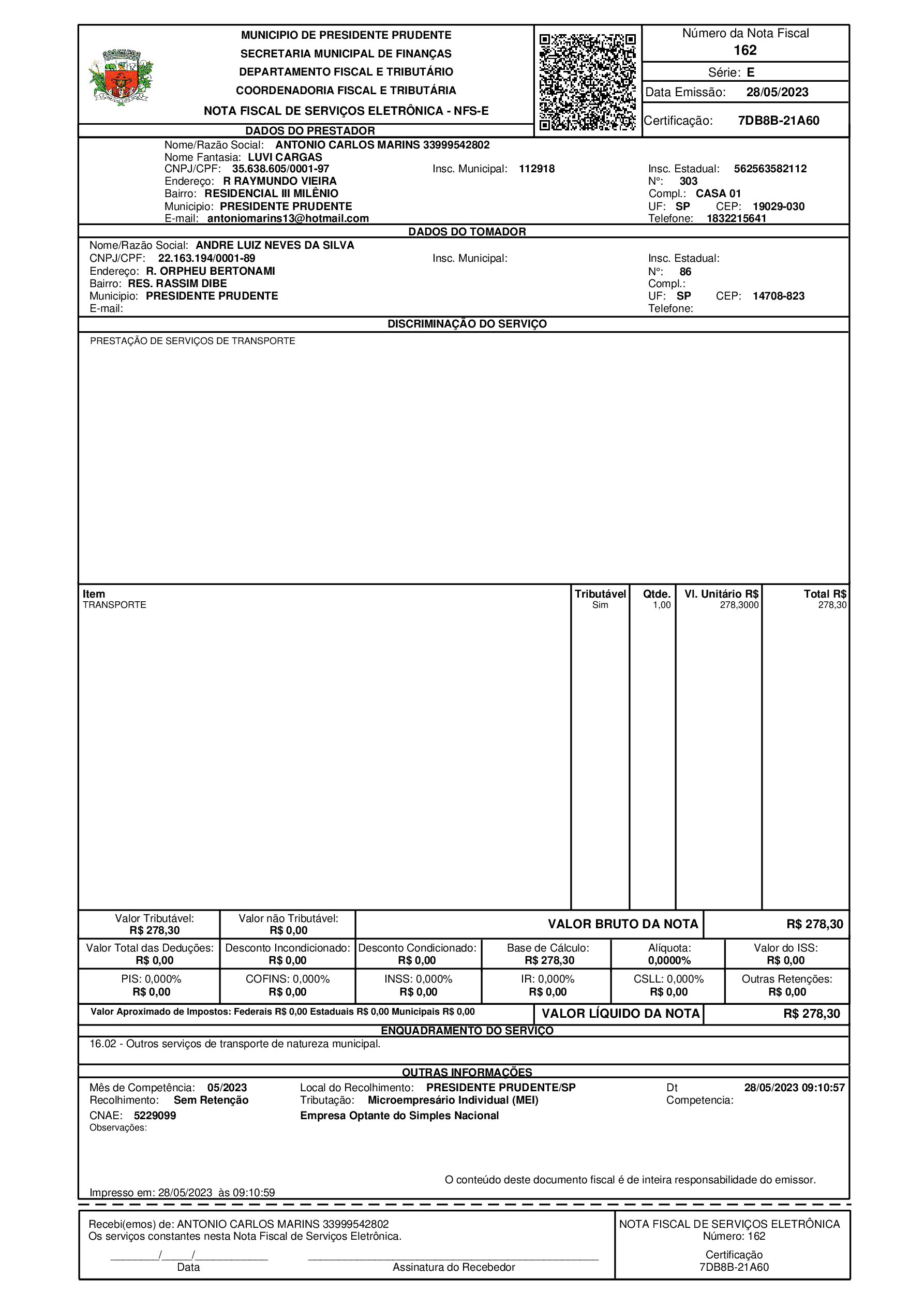 MURILO INACIO 278,30 — Postimages