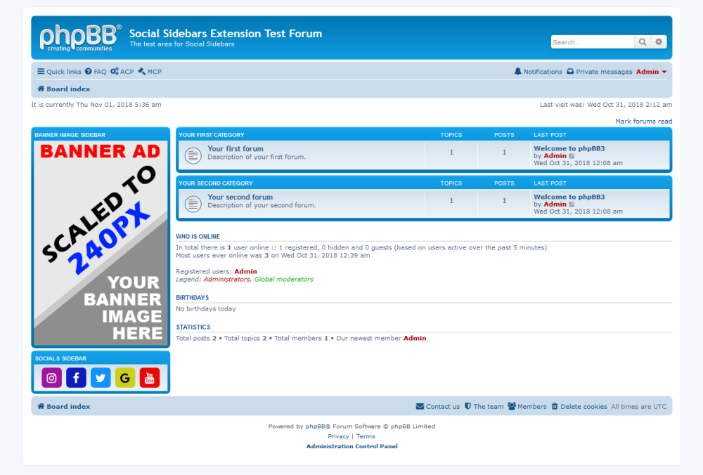 phpBB • [ABD] [DEV] Social Sidebars For phpBB 3.2.3