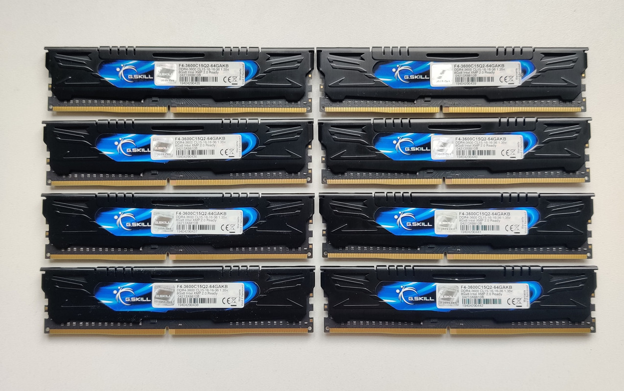 16GB 32GB 2x8GB 4x8GB G.Skill ARES DDR4 - 3600MHz B-Die Samsung C15-16 ...