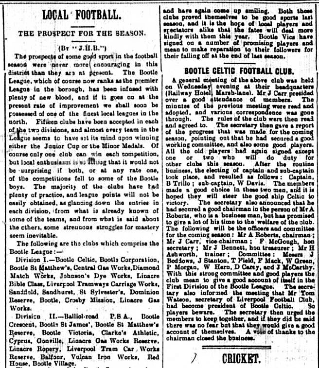 History of Bootle Football Club in Football League - Bootle Times News