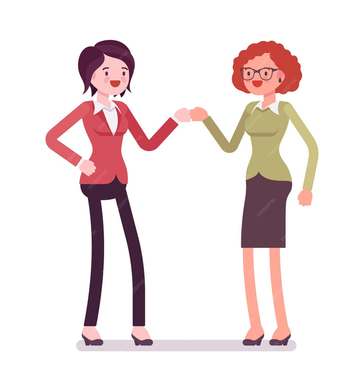 businesswomen fist bump smiling 89224 2777 — Postimages