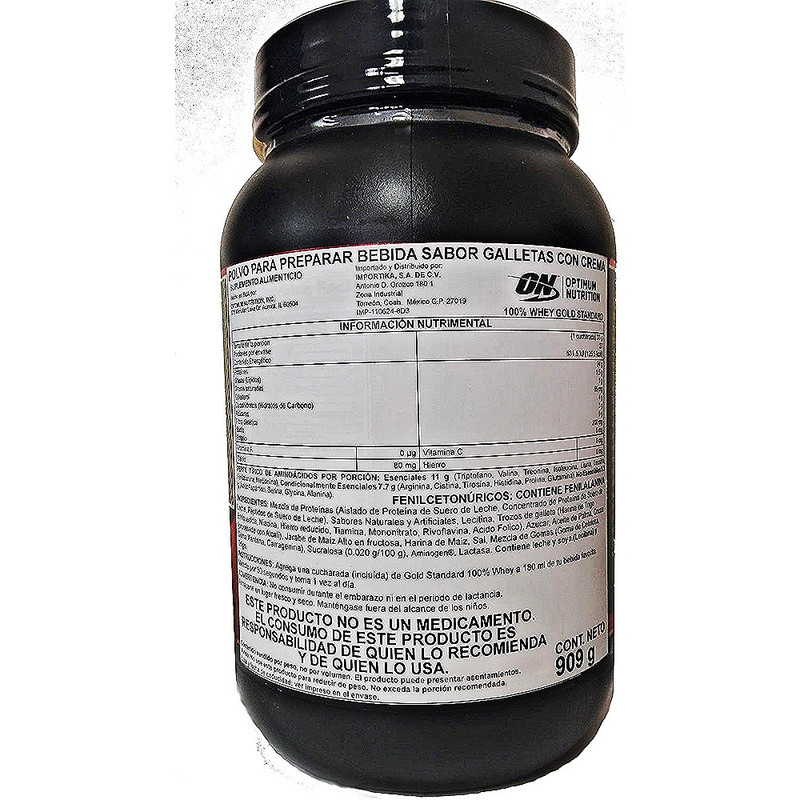 Optimum Nutrition 100 Whey Gold Standard Vainilla 2 Libras Sellecto