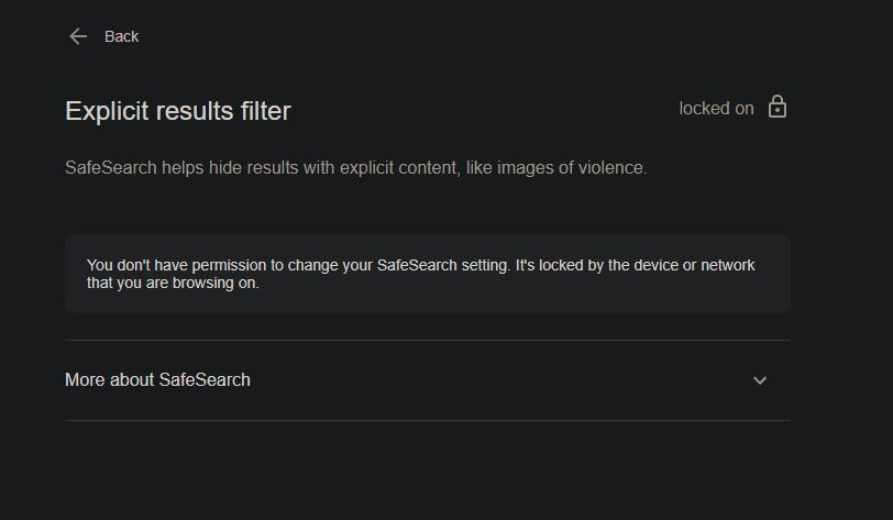 "Safesearch", Windows 10 - Windows 10 Support