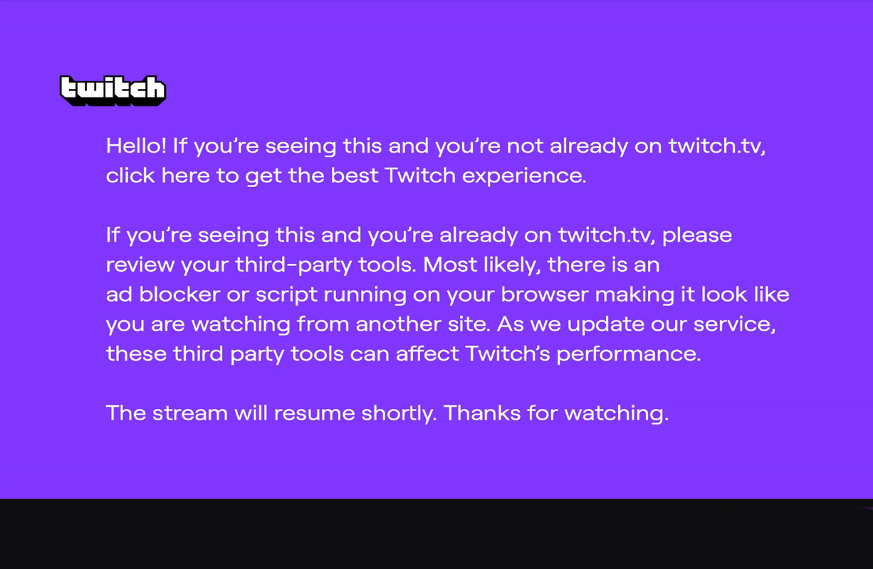 Strange message while watching a stream. : r/Twitch