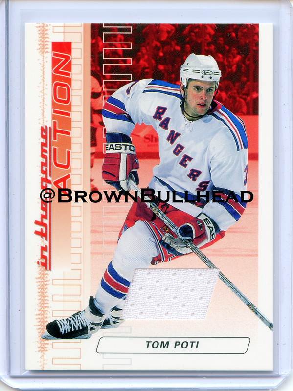 2003 04 ITG Action Jerseys M 064 [ Tom Poti] [ New York Rangers] [ Ruby ...