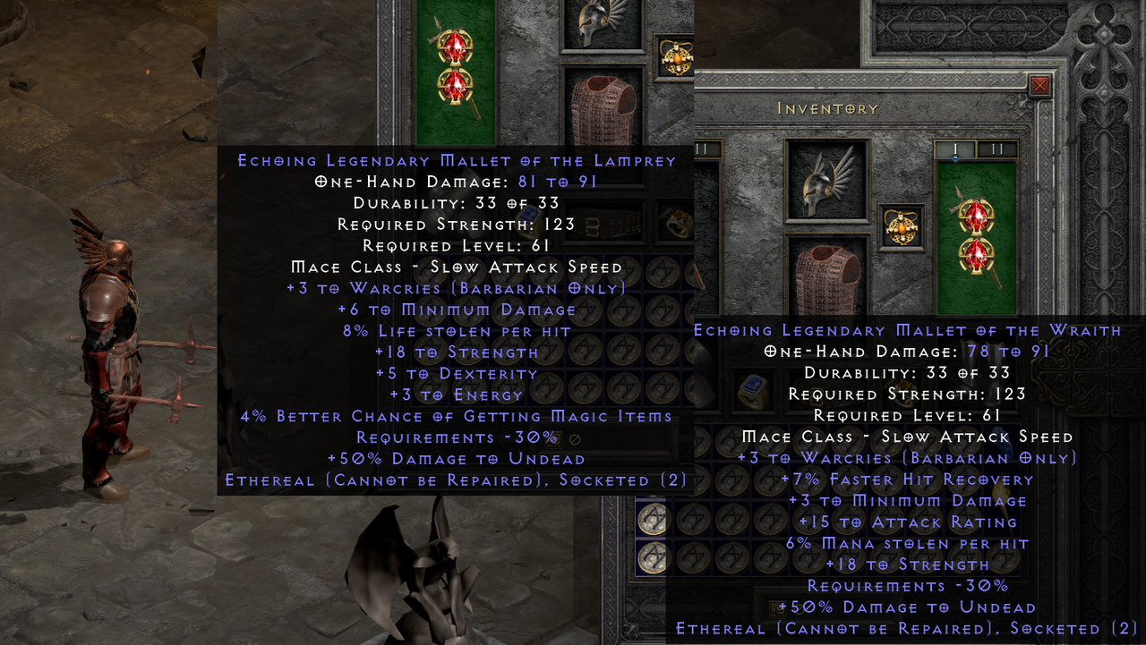 Red Eth 3wc 2os War Axe Double Axe Mallet Hammer - Topic - d2jsp
