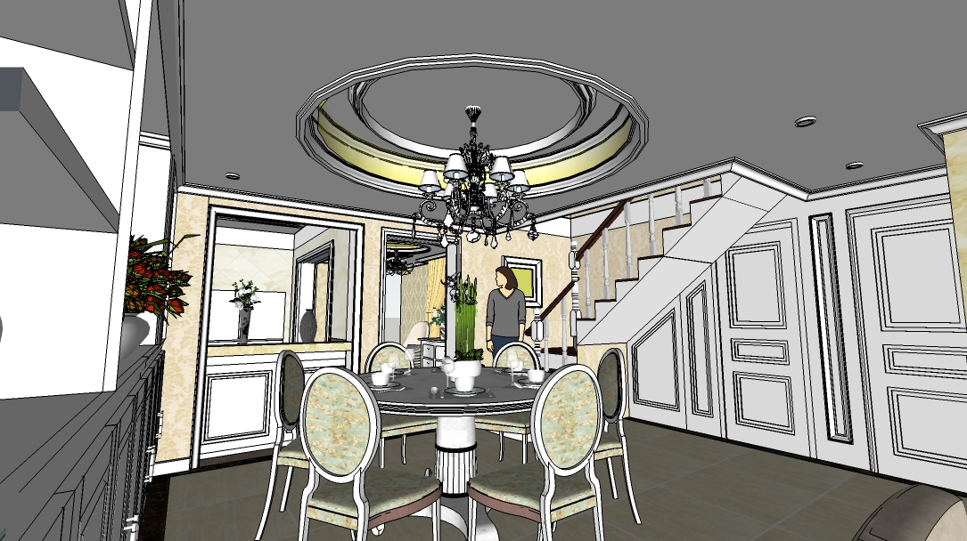 1019 Interior Classic Scene Sketchup Model Free Download Part 2