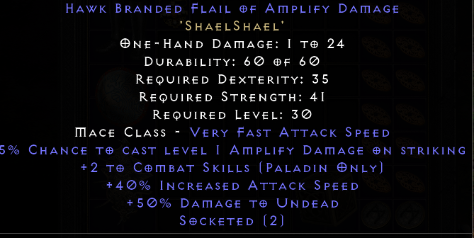 Wts Hawk Branded Flail Of Amp (lld) - Topic - d2jsp