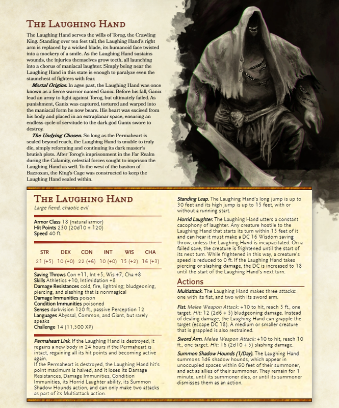 Help with creating a stat block for The Laughing Hand : r ...