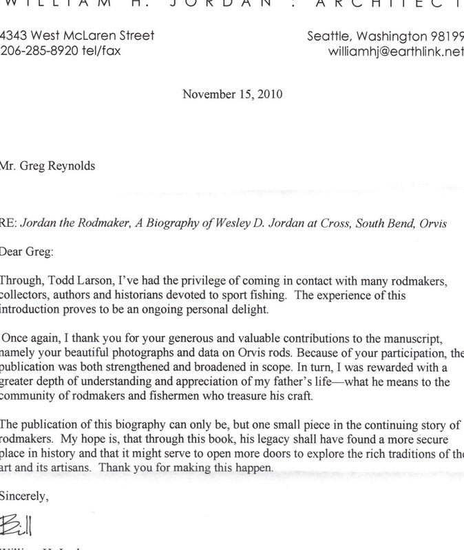 Jordan The Rodmaker William Jordan letter — Postimages