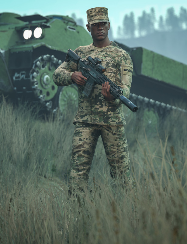 DForce Combat Uniform Outfit For Genesis 9 2025 - Free Daz 3D Models