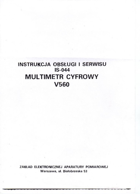 Instrukcje przyrządów elektronicznych - schemat, opis, obsługa, usterki ...