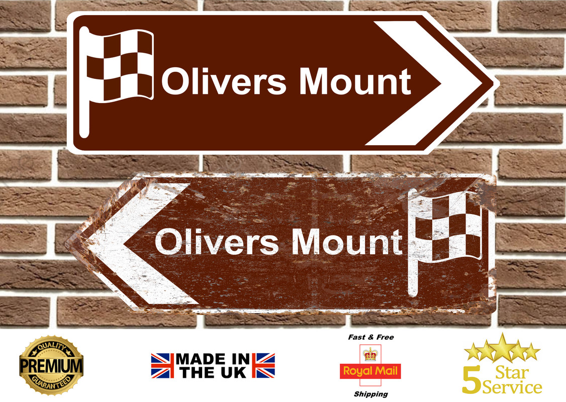 Olivers Mount Scarborough Road Race Hillclimb Road Sign Garage Sign Man ...