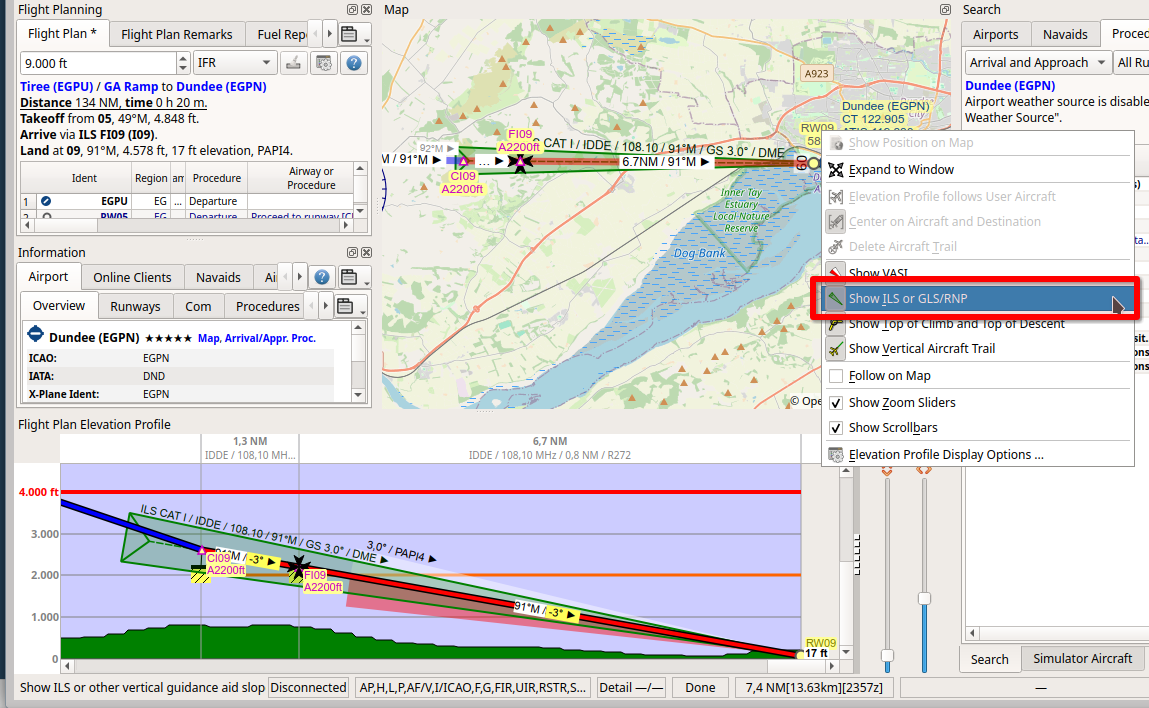 ILS GLIDESLOPE in Elevation Profile gone. - Little Navmap | Little ...