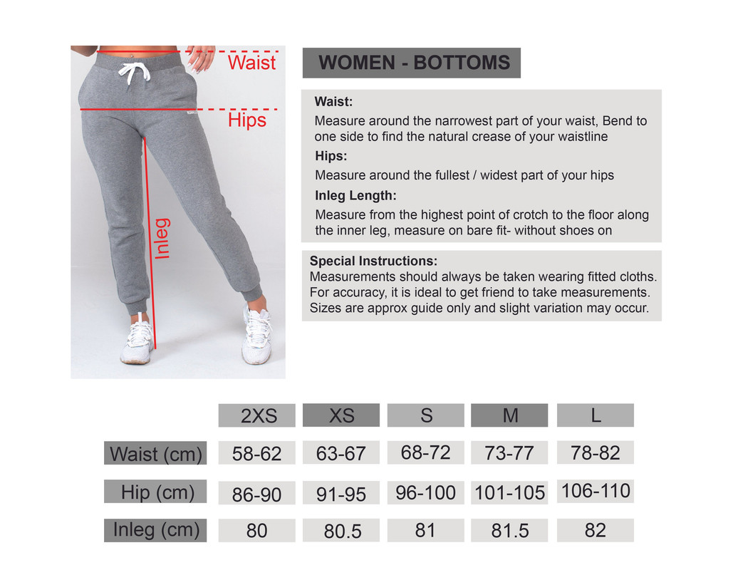 NOBAILCO Size chart WOMEN S BOTTOMS 03 03 — Postimages