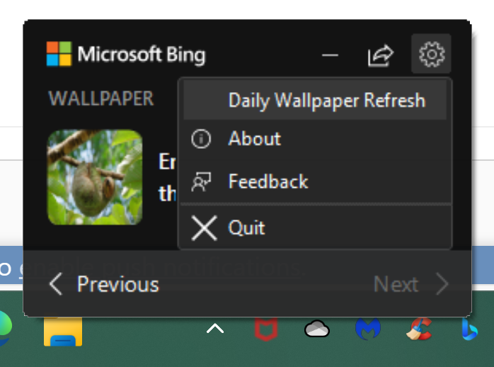 Daily Refresh Setting of my Bing Wallpaper keeps getting unticked ...