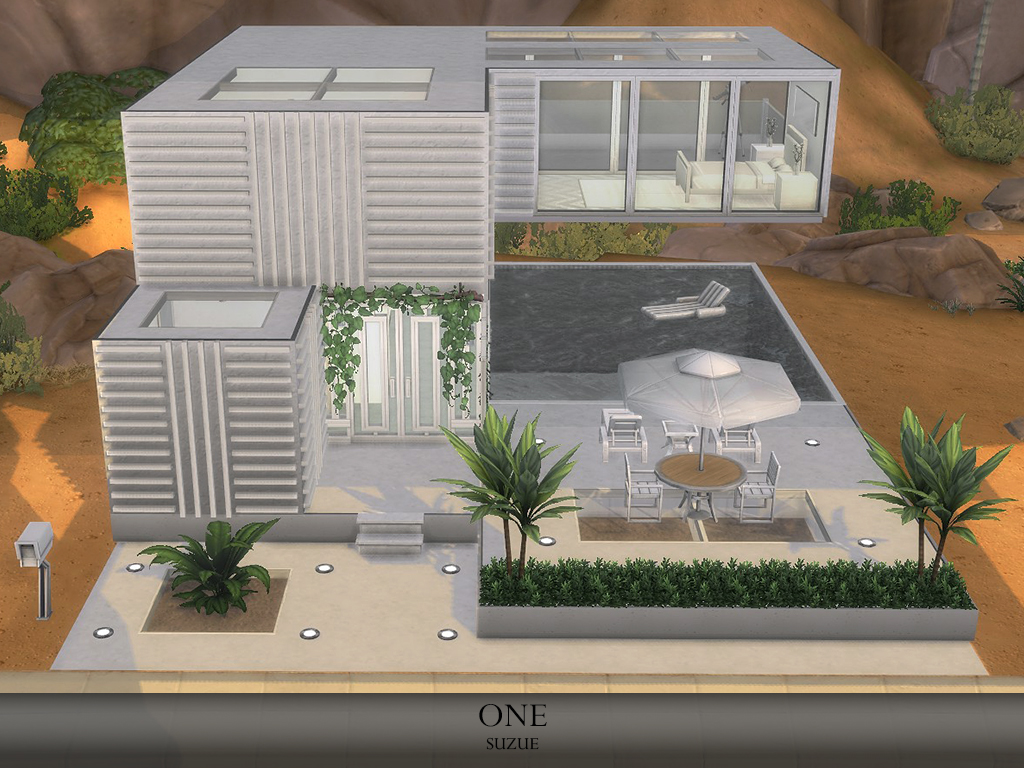 One Modern House (No CC) - The Sims 4 Rooms / Lots - CurseForge