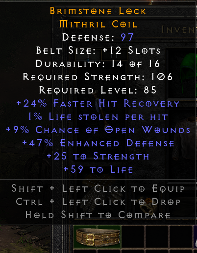 Blood Belt 24fhr/25str/9ow/59life - Topic - d2jsp
