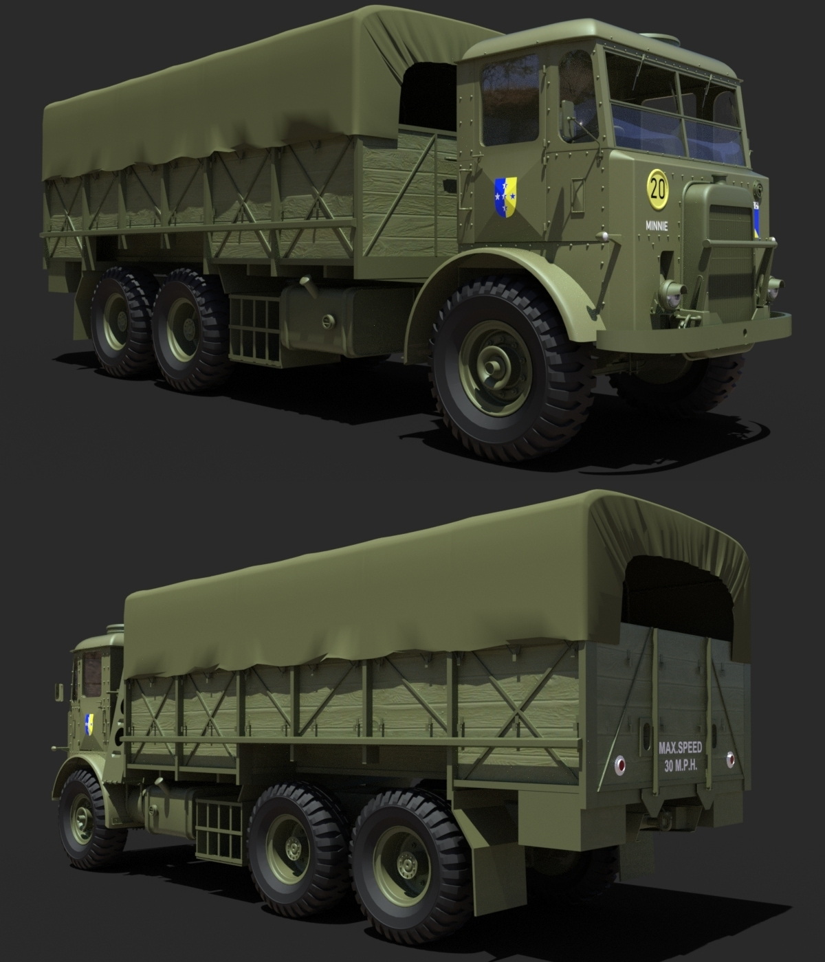 Leyland Hippo Military - Free Daz 3D Models