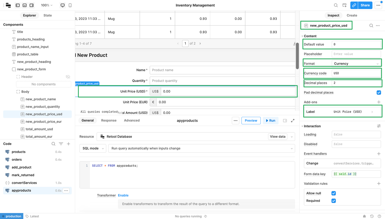 Building An Inventory Management App In Retool Using Apyhub Currency Api Apyhub